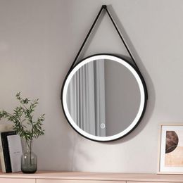 Emke - Badspiegel mit Beleuchtung ф60cm Badspiegel Rund Wandspiegel Badezimmerspiegel mit Touch (Stil 4)