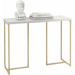 FSB58-G Konsolentisch mit goldenem Metallrahmen Flurtisch Dekotisch Sideboard Beistelltisch Wohnzimmer Eingangsbereich bht ca: 100x75x36cm - sobuy