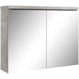 Badplaats - Spiegelschrank Paso 80cm Beton Grau - Schrank Spiegelschrank Spiegel Badezimmer Badmöbel Set Hängeschrank Badschrank - Beton grau