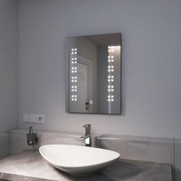 Emke - led Badspiegel mit Beleuchtung 45x60cm Badezimmerspiegel mit Touchschalter Wandspiegel mit Beleuchtung 6000K Kaltweiß Lichtspiegel IP44