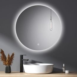 Badspiegel Rund led ф70cm Badezimmerspiegel Modern Wandspiegel mit Touch, kaltweiß Licht - Meykoers