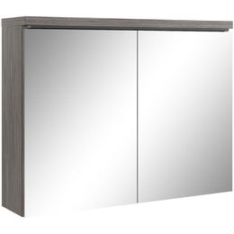 Badplaats Spiegelschrank Paso 80cm Eiche Grau - Schrank Spiegelschrank Spiegel Badezimmer Badmöbel Set Hängeschrank - Grau eiche