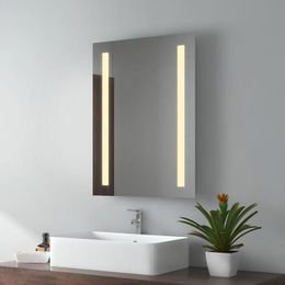 Led Badspiegel 50x70cm Badezimmerspiegel mit Beleuchtung Warmweißes Licht - Emke