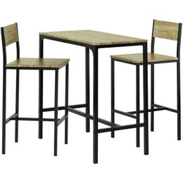 OGT03-N Bartisch Set 3-teilig Esstisch Bistrotisch Balkonmöbel Bistromöbel,Stehtisch,Gartenmöbel Set,Terrassenmöbel - sobuy