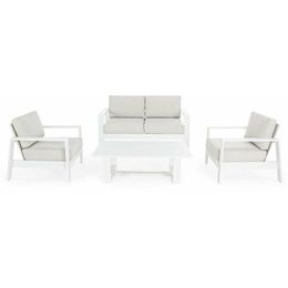 Bizzotto Moderne Lounge Set "Atlantic" aus rostfreiem Aluminium mit Kissen, ideal fürn und Veranda