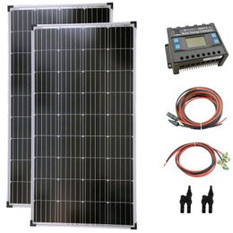 Solartronics Komplettset 2x130 Watt Solarmodul Laderegler Photovoltaik Inselanlage