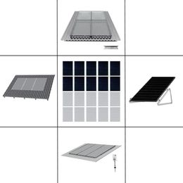 MOUNTING SYSTEMS 2 reihiges Befestigungssystem für Solarmodule, Montage zur Hochkant Verlegung bei 4 Modulen für Dachpfanne