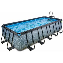 EXIT Stone Pool 540x250x122cm mit Sandfilterpumpe - grau