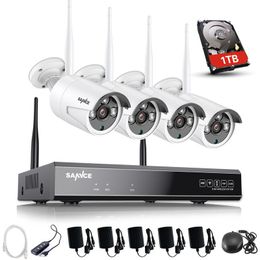 SANNCE 8CH 3MP drahtloses Videosicherheitssystem 5MP hdmi nvr mit 4PCS 3MP Wifi wetterfestes IP-Kamera-Überwachungs-Kit im Freien 100ft 30m Nachtsicht - 1