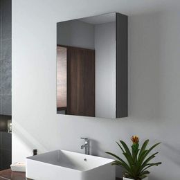 Spiegelschränke 50x65cm Spiegelschrank Badschrank mit Doppelseitiger Spiegel (Grau) - Emke