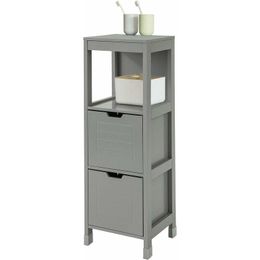 sobuy - FRG127-SG Badkommode Badschrank mit Fußpolster Kommode Badezimmer dunkelgrau bht ca.: 30x90x30cm