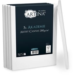 Artina Akademie Keilrahmen Leinwand 5er Set 60cm, 40cm