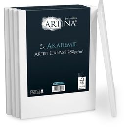 Artina Akademie Keilrahmen Leinwand 5er Set60cm, 40cm