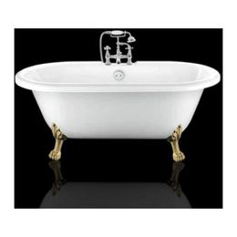 Freistehende Badewanne mit Füßen chelsea Löwenfüße gold 154 cm - Löwenfüße gold