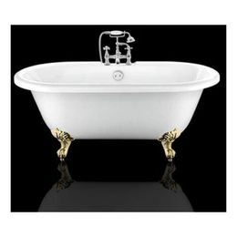 Freistehende Badewanne mit Füßen chelsea Adlerfüße gold 154 cm - Adlerfüße gold