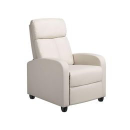 Relaxsessel Liegesessel mit Verstellbarer Beinablage Fernsehsessel Ruhesessel tv Sessel 160° neigbar, Beige - Yaheetech