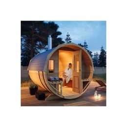 Fass-Sauna Sam, unbehandelt/natur, ohne Ofen - Naturbelassen - FinnTherm