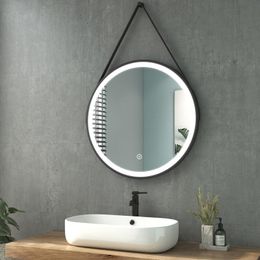 Badspiegel mit Beleuchtung led Badezimmerspiegel Rund Wandspiegel 70cm Kaltweißes Licht - Heilmetz