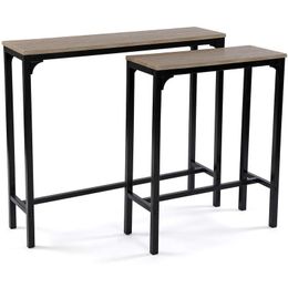 Versa Doncaster Schmales Möbelstück für den Eingangsbereich oder Flur, Moderner Konsolentisch, Maßnahmen (h x l x b) 80 x 25 x 95 cm, Holz und Metall,