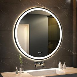 GANPE LED Sensor Spiegel, Runder menschlicher Körper Induktion Kosmetikspiegel, Beleuchtet Dimmbar Anti-Beschlag IP44 Wasserdicht Badezimmer