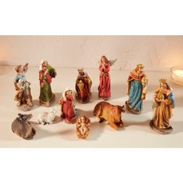 Dekoleidenschaft - 11 tlg. Figurenset für die Weihnachtskrippe, Krippenfiguren, Weihnachtsfiguren