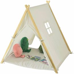sobuy - Children Kids Play Tent Playhouse with Floor Mat OSS02-W