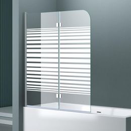 120x140 cm Design-Duschwand für Badewanne Badewannenaufsatz Duschabtrennung 6mm ESG-Sicherheitsglas inkl. NANO-Beschichtung Badewannenfaltwand