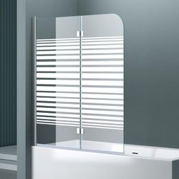 120x140cm Design-Duschwand für Badewanne Badewannenaufsatz Duschabtrennung 6mm ESG-Sicherheitsglas inkl. NANO-Beschichtung Badewannenfaltwand