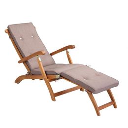 Liegenauflage Deck Chair atmungsaktiv Polsterauflage grau & creme meliert creme meliert - Detex