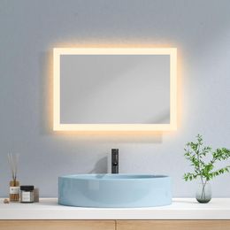 Led Badspiegel mit Beleuchtung Badezimmerspiegel Wandspiegel, Modell c, 40x60cm, Warmweißes Licht - Emke