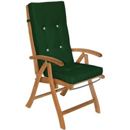 Detex - Stuhlauflagen Vanamo Befestigungsschlaufen 6er Set Auflage Hochlehner Sitzauflage Stuhlkissen Kissen grün