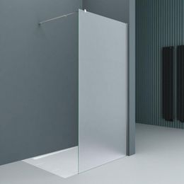 Sogood Luxus Duschwand Duschabtrennung Bremen1VS 120x200 Walk-In Dusche mit Stabilisator aus Echtglas 8mm ESG-Sicherheitsglas Milchglas inkl.