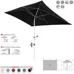 Doppler Schirme - Doppler Expert Auto Tilt 300 x 200 cm Sonnenschirm 6 Farbvarianten 461441 Mittelmastschirm 817 Schwarz