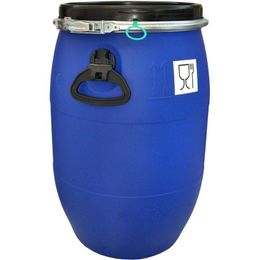 Mauser - 60 l Weithalsfass mit Spannverschluss Lebensmittelecht Universalfass Futtertonne Regen Maische Tierfutter Trinkwasser Camping Lagerfass