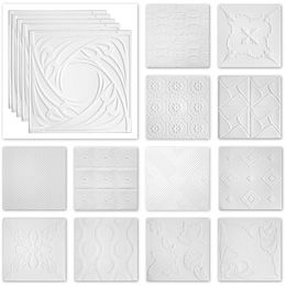 HEXIM Deckenplatten Styropor XPS - weiß viele Motive 50x50cm - Sparpaket Nr.71 bis Nr.116: 10 m² / 40 Platten, Nr.101