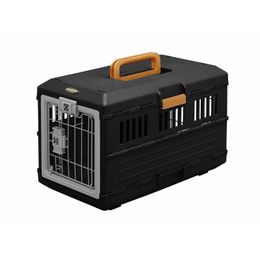 IRIS OHYAMA - Kiste, Käfig, Transportbox für Hund, Katze, 2 Türen, L55 x T31.5 x H36.4 cm, FC-550, Schwarz