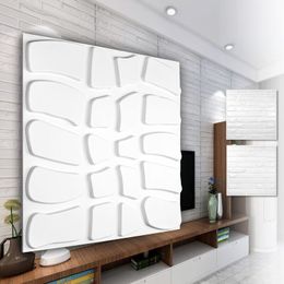 HEXIM - 3D Wandpaneele aus pvc Kunststoff - weiße Wandverkleidung mit 3D Optik - Ziegel Motive: 3 qm 12 Platten, HD065