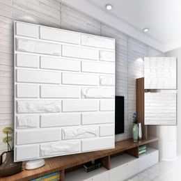 HEXIM - 3D Wandpaneele aus pvc Kunststoff - weiße Wandverkleidung mit 3D Optik - Ziegel Motive: 3 qm 12 Platten, HD114