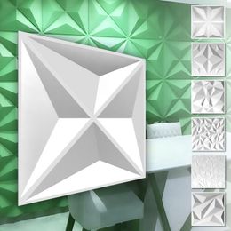 HEXIM - 3D Wandpaneele aus pvc Kunststoff - weiße Wandverkleidung mit 3D Optik - Diamond Motive: 3 qm 12 Platten, HD003