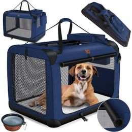 Hundebox Hundetransportbox faltbar Inkl.Hundenapf Transporttasche Hundetasche Transportbox für Haustiere Hunde und Katzen Haustiertransportbox xl /