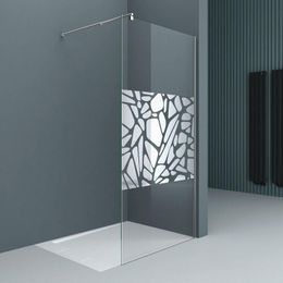 Sogood Luxus Duschwand Bremen02BL 100x200 cm Walk-In Dusche mit Stabilisator aus Edelstahl Duschabtrennung aus Echtglas 10mm ESG-Sicherheitsglas