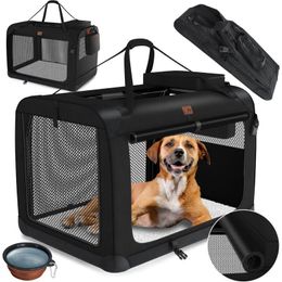 Hundebox Hundetransportbox faltbar Inkl.Hundenapf Transporttasche Hundetasche Transportbox für Haustiere Hunde und Katzen Haustiertransportbox