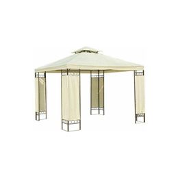 5300-0012 pavillon gartenpavillon partyzelt gartenzelt garten zelt bierzelt 3X3M beige - Beige - Bc-elec