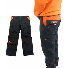 Fuxtec - Hose / Arbeitshose Größe 58 - Schwarz/Orange - mit vielen Taschen
