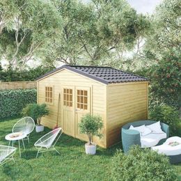 Gartenhaus Shelty+ aus Holz in Naturbelassen Gartenhütte Wandstärke: 28 mm fsc zertifiziert Geräteschuppen - Naturbelassen - Alpholz