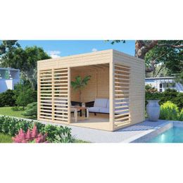 Relax Pavillon Sally Gartenpavillon aus Holz, Gartenhütte fsc zertifiziert Gartenlaube - Naturbelassen - Alpholz