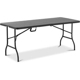 ROYAL CATERING Gastro Klapptisch groß klappbarer Tisch draußen Falttisch Schwarz 150 kg