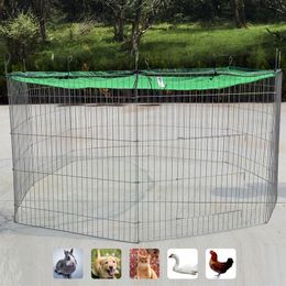 Mucola - Freigehege Tiergehege Freilauf 204 cm Stahl Schutznetz in Grün Welpen Hasenstall Kaninchenkäfig Hamster Gänse Freilauf Hühner Laufstall