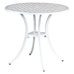 Gartentisch Alu-Guss weiß Tisch Terrassentisch Form/Größe nach Wahl ø 80 cm - Inko
