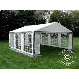 Partyzelt Pavillon Festzelt Dancover plus 5x6m pe, Grau/Weiß - Weiß / Grau